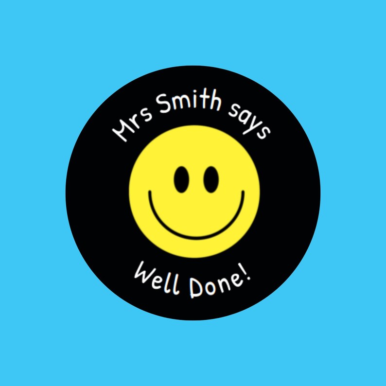 Smiley Face Teacher Stickers Personalised Kids Reward Sticker Sheet - Etsy
