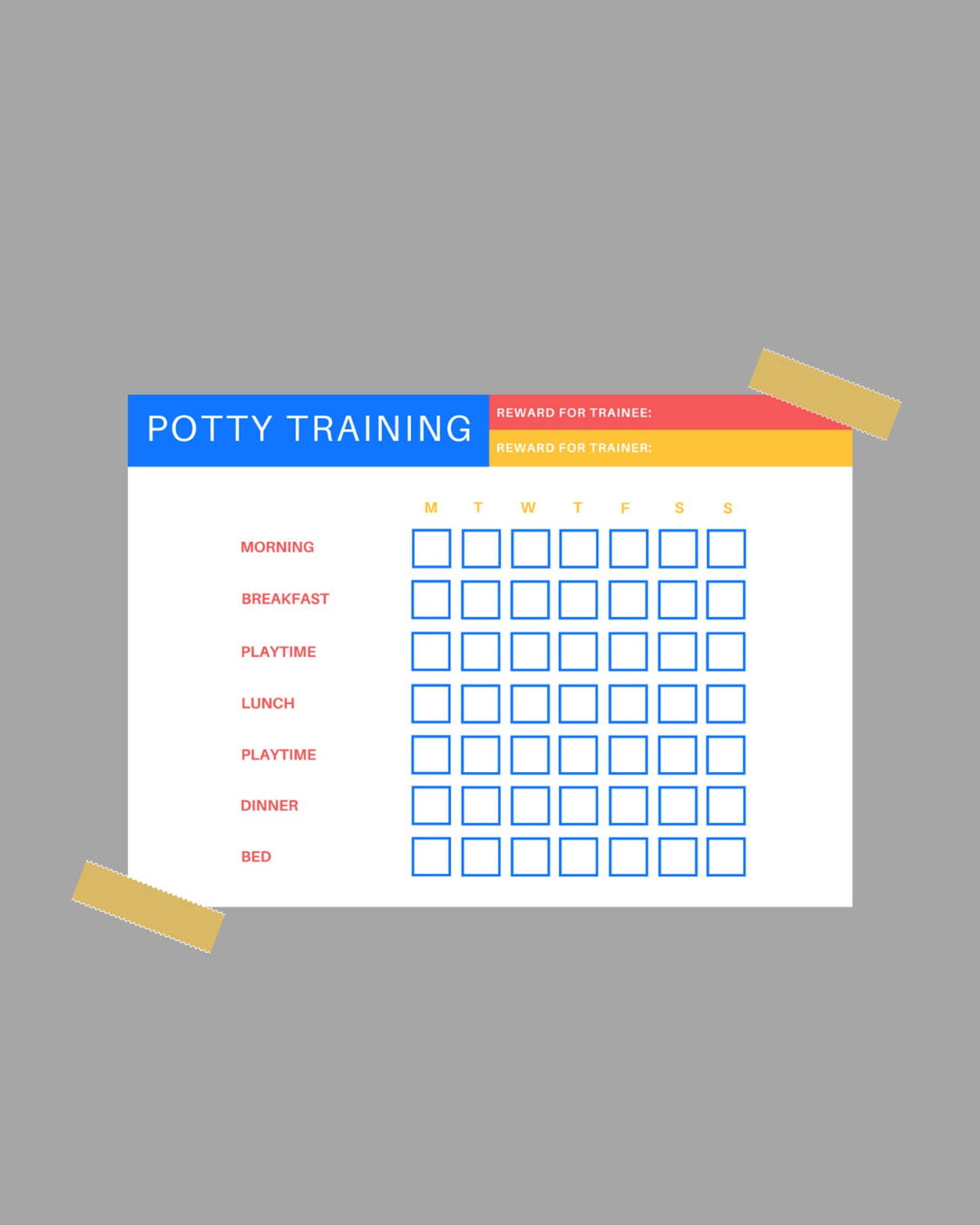 Potty Training Chart Minimal Modern Colorful Digital Download - Etsy