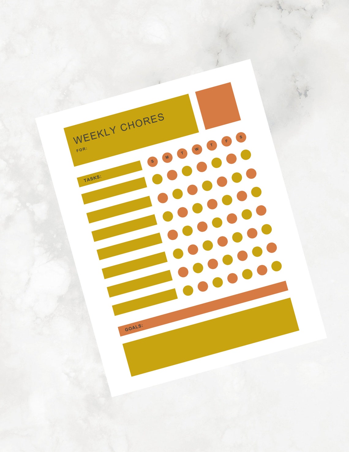 Chore Chart Modern Minimal Colorful Digital Download - Etsy