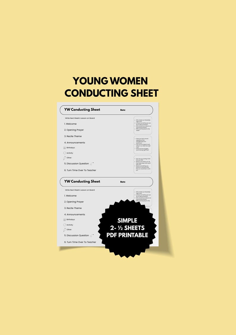Young Women Conducting Sheet - Etsy
