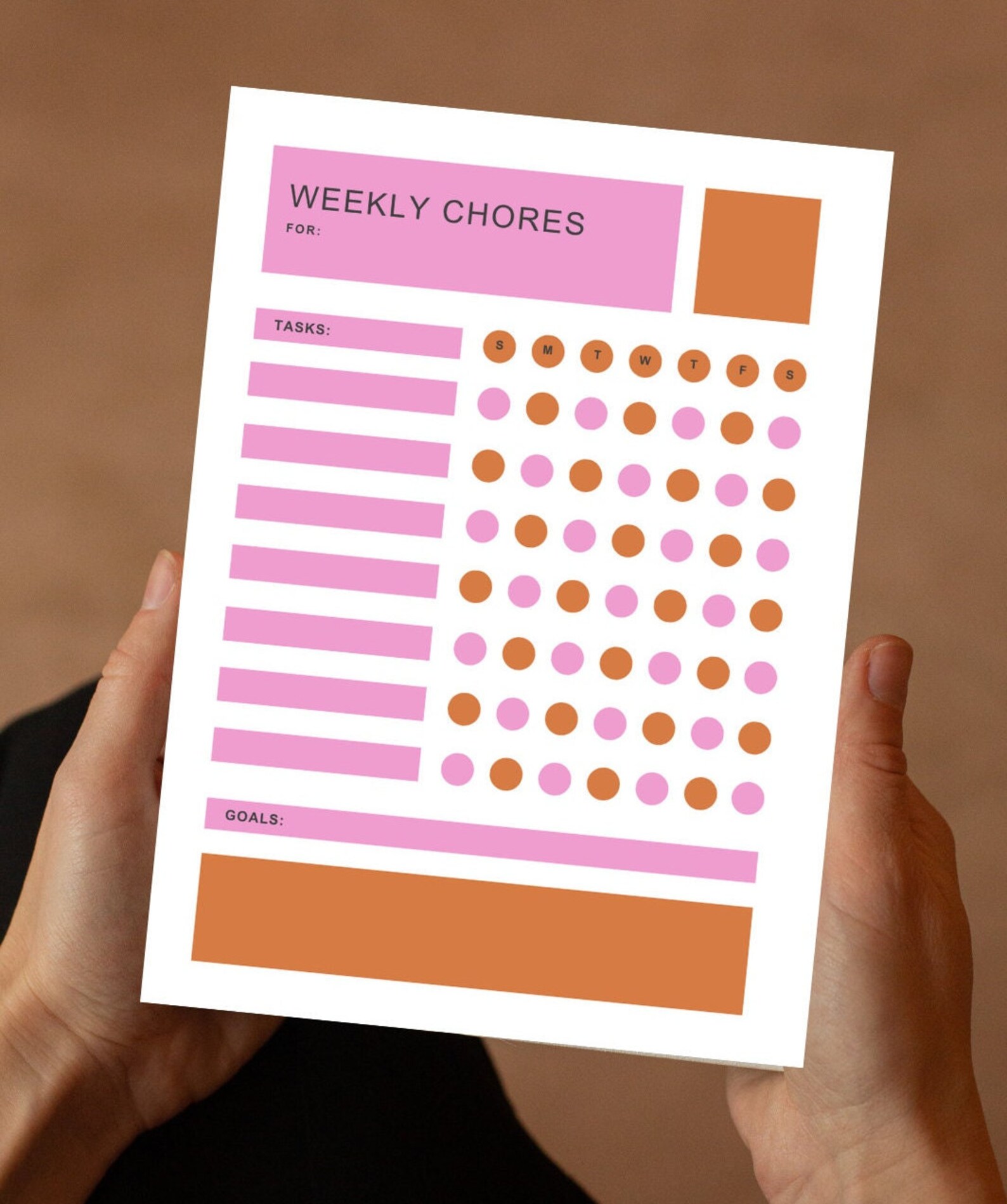 Chore Chart Modern Minimal Colorful Digital Download - Etsy