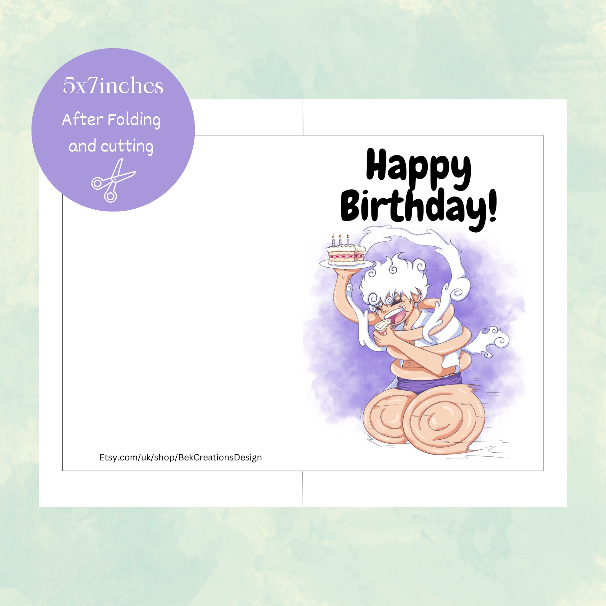 Happy Birthday Gear 5 Luffy Card, One Piece Card, Anime Cards - Etsy