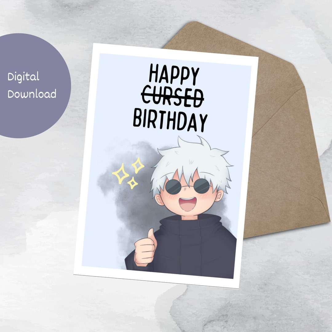 Happy Birthday Jujutsu Kaisen Gojo Anime Card - Etsy Canada