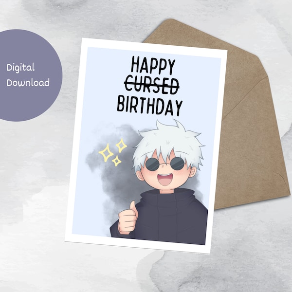Gojo Jujutsu Kaisen Birthday Card - Etsy Australia