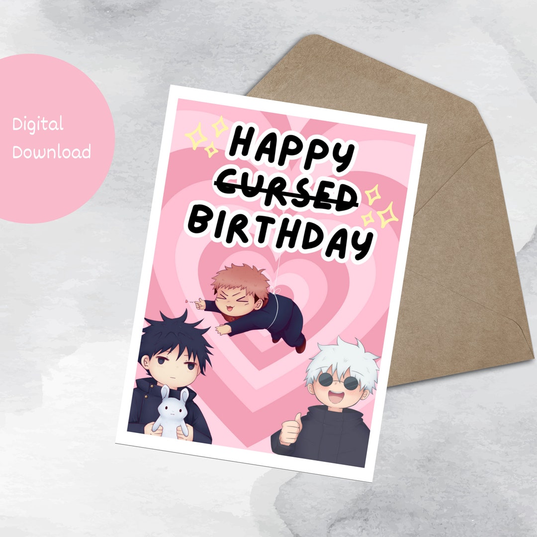 Jujutsu Kaisen Birthday Card, Cute Itadori Card, Cute Megumi Card, Cute ...