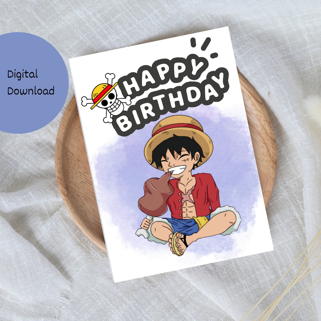 Happy Birthday Luffy Card, One Piece Card, Anime Cards - Etsy Australia