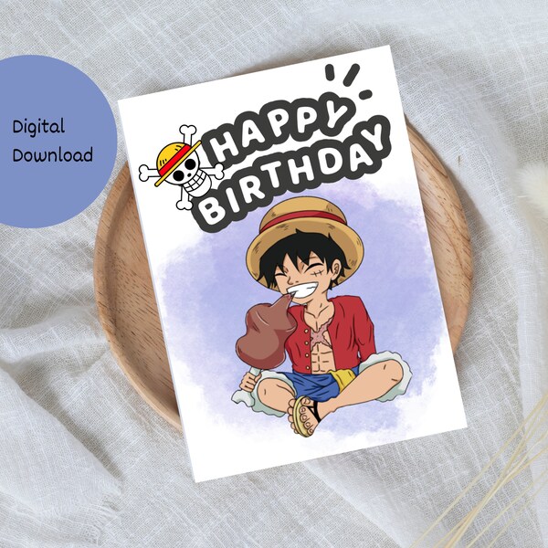 One Piece Happy Birthday Card - Etsy