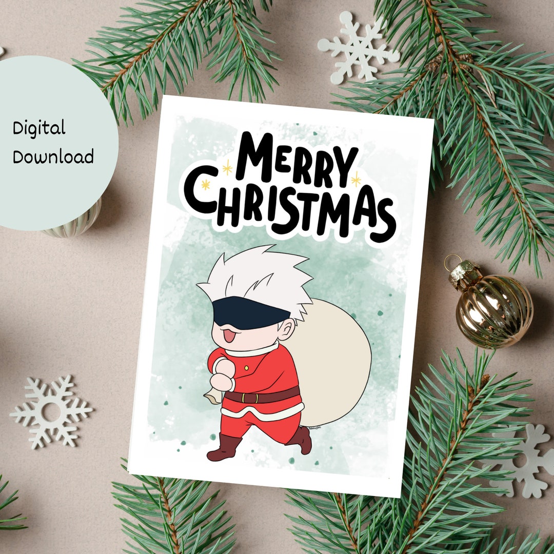 Jujutsu Kaisen Christmas Card, Anime Christmas Card, Gojo Christmas ...