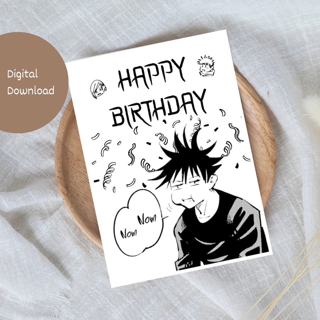 Jujutsu Kaisen Anime, Megumi Happy Birthday Card - Etsy