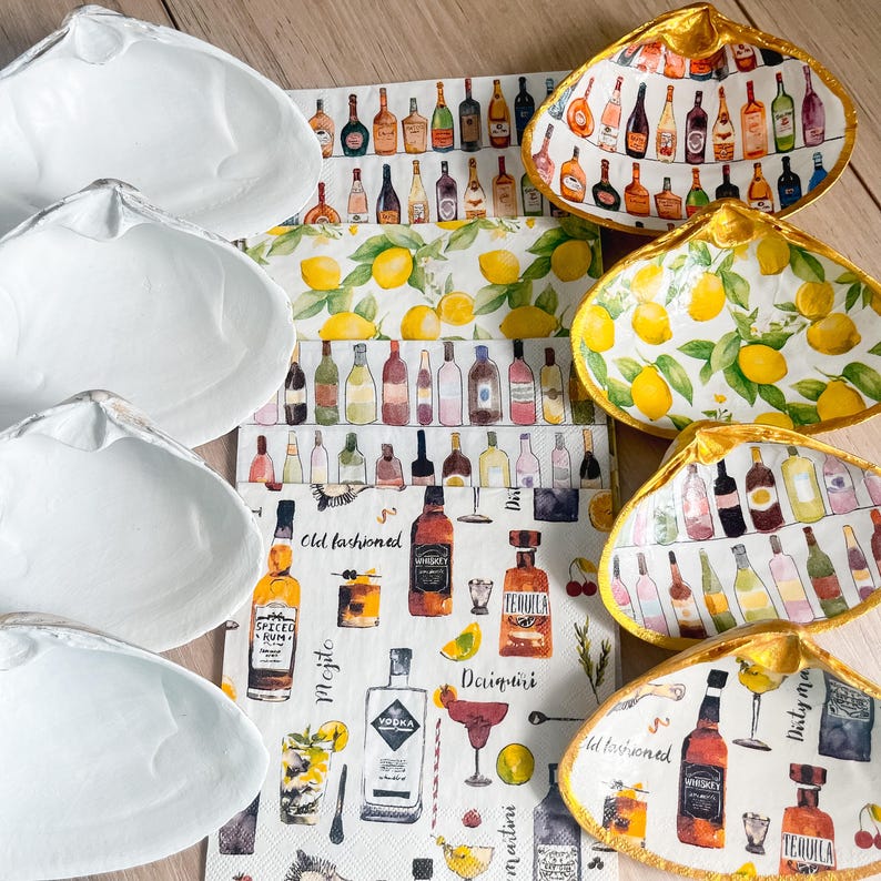 Happy Hour Decoupage Clam Shell Kit, DIY Shell Kit, Girl's Night ...