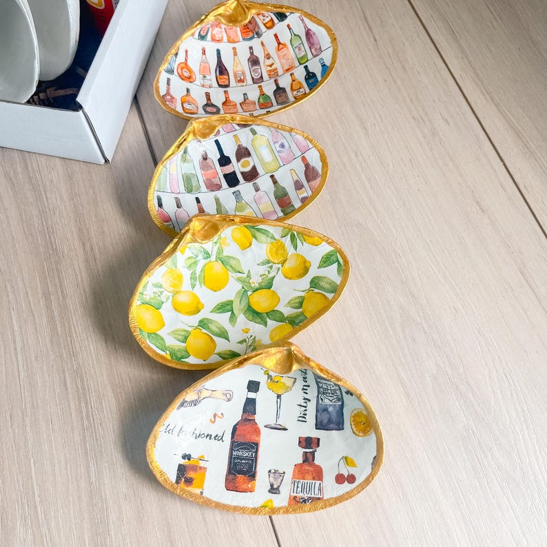 Happy Hour Decoupage Clam Shell Kit: DIY Crafting Gift, Beach Decor - Etsy