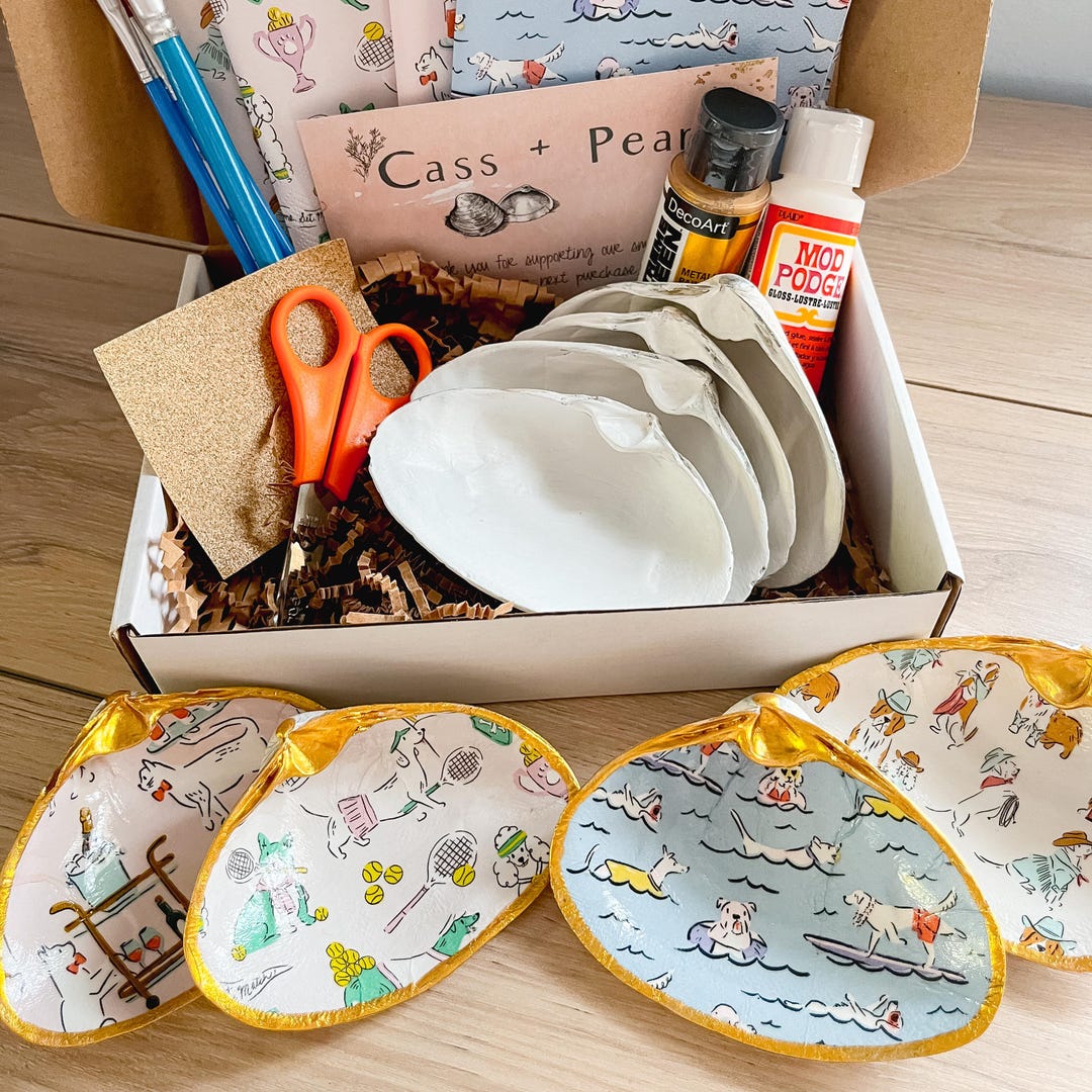 Pet Lovers Decoupage Clam Shell Kit: DIY Craft Gift, Beach Decor - Etsy