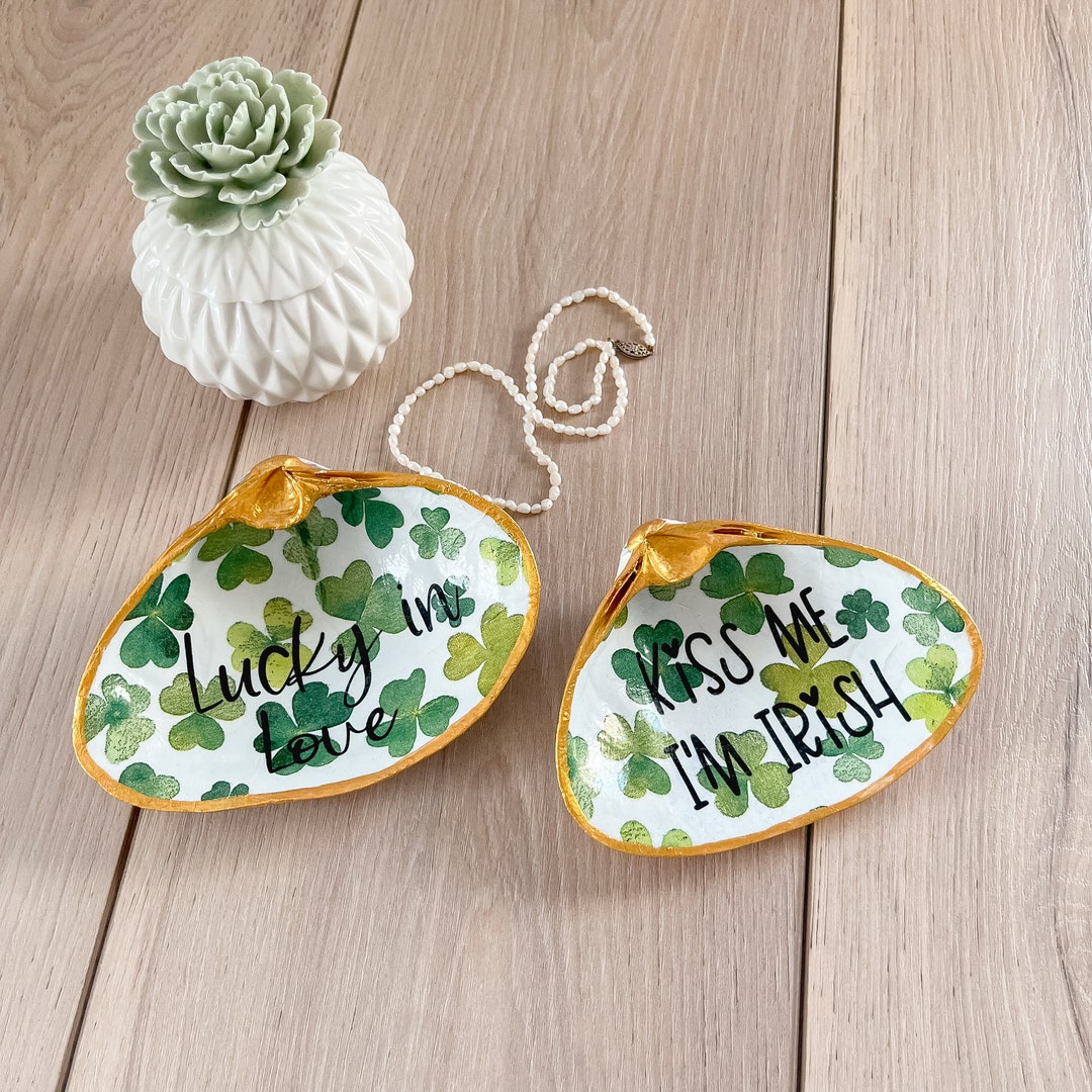St. Patrick's Day Trinket Dish, Irish Gift, Jewelry Dish, Decoupage ...
