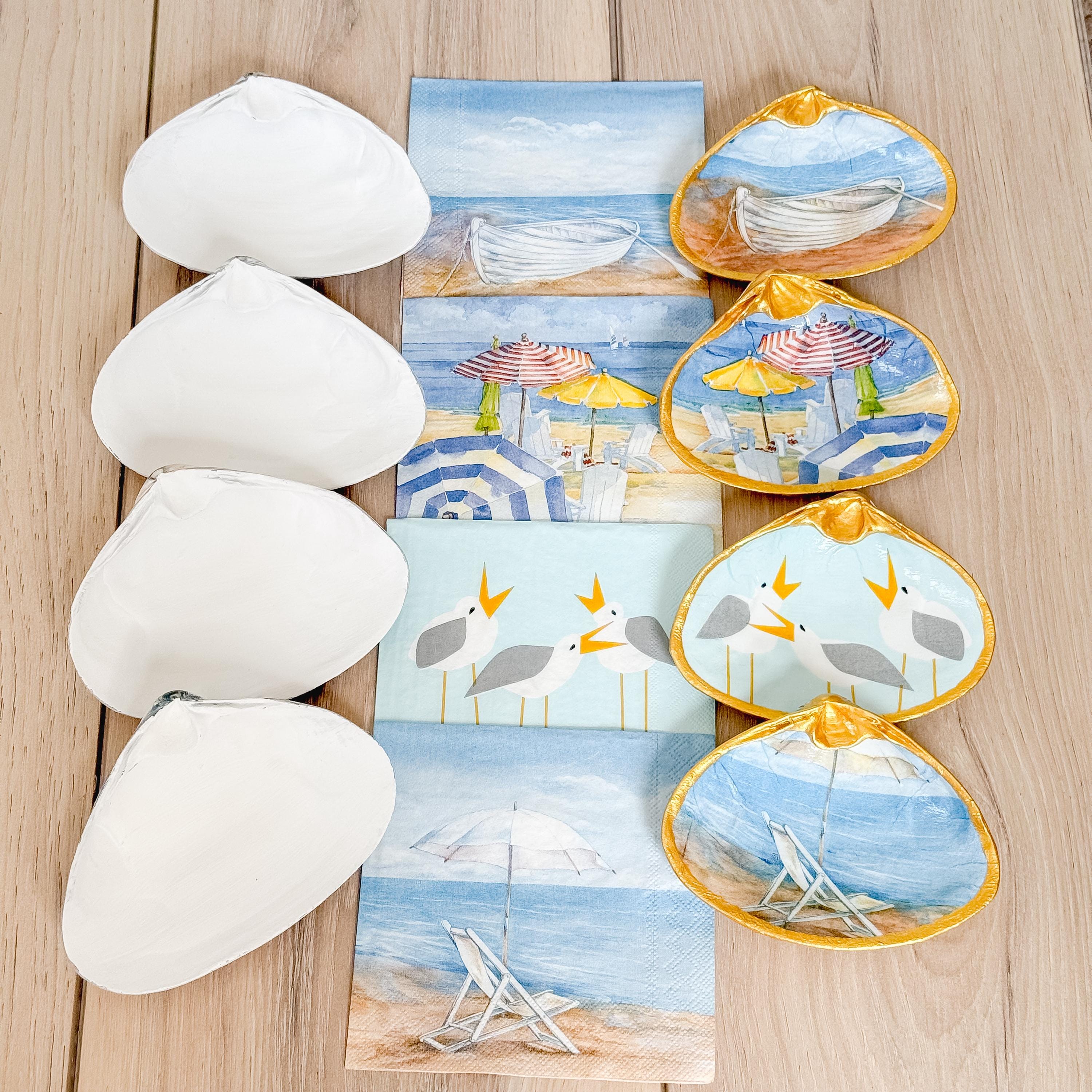 Seashore Decoupage Clam Shell Kit: DIY Crafting Gift - Etsy