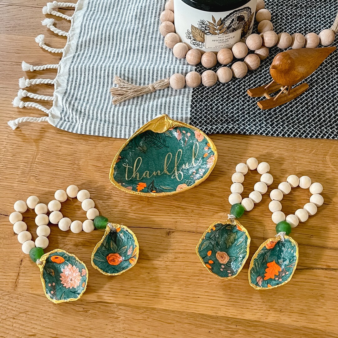 Thanksgiving Oyster Shell Gift Set, Thanksgiving Table Decor, Host Gift ...
