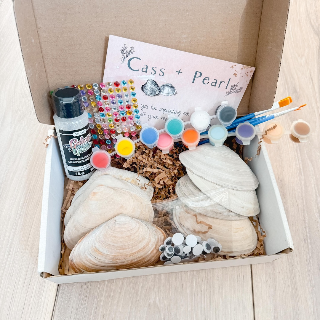 DIY Clam Shell Painting Kit, DIY Kit Gift, Party Favor, Crafting, Beach ...
