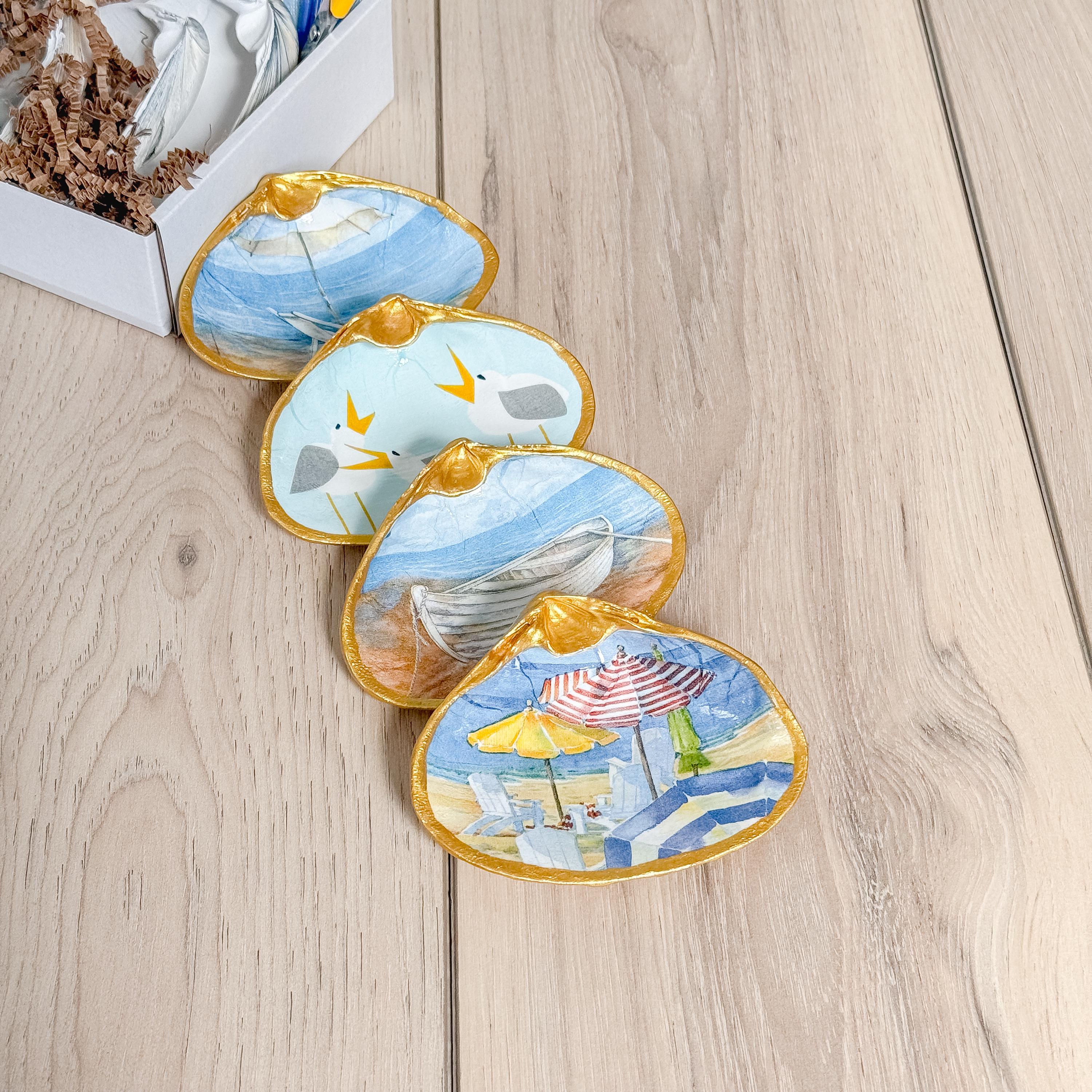 Seashore Decoupage Clam Shell Kit: DIY Crafting Gift - Etsy