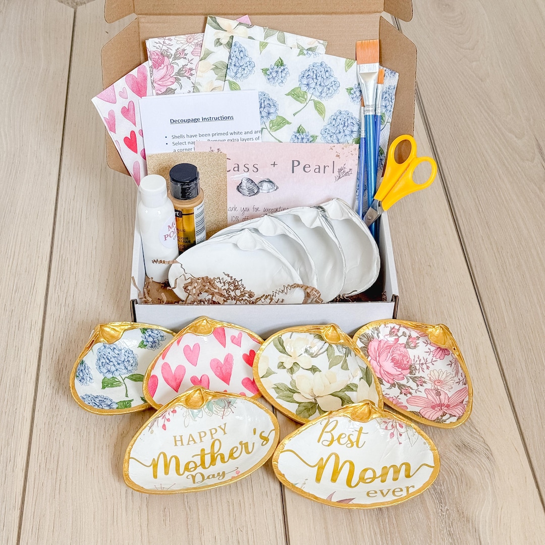 Mother's Day Decoupage Clam Shell Kit: DIY Crafting Gift - Etsy