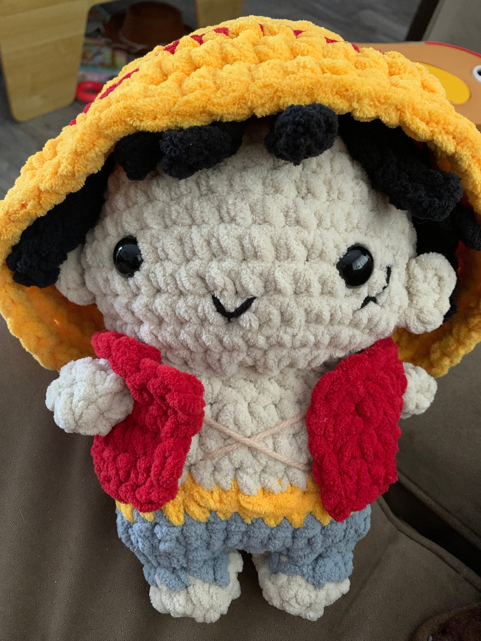 Crochet One Piece Monkey D. Luffy Amigurumi With Beanie Stuffie Plush ...