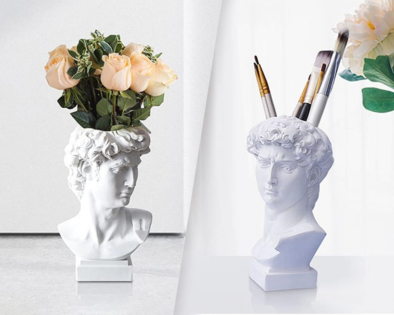 David Statue Head, David Bust Flower Vases, Modern Nordic Style ...