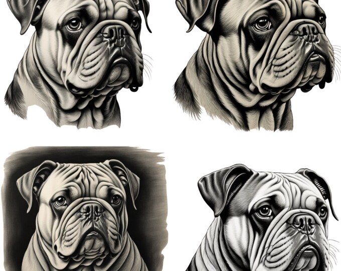 Bulldog Bundle - Dfx, Eps, Pdf, Png ,svg - Print, Engrave, - T-shirts ...