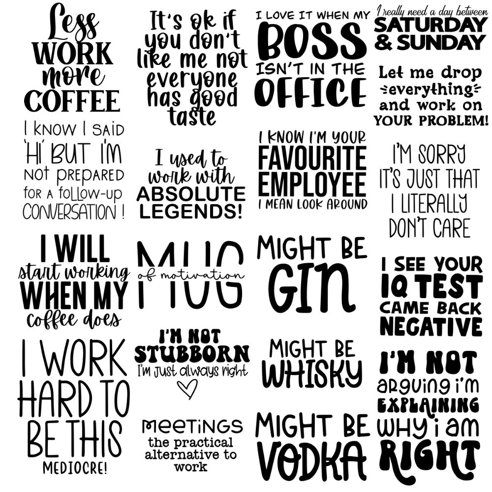 Funny Coffee Mug Saying Bundle - Png and Svg Format - Popular Coffee ...