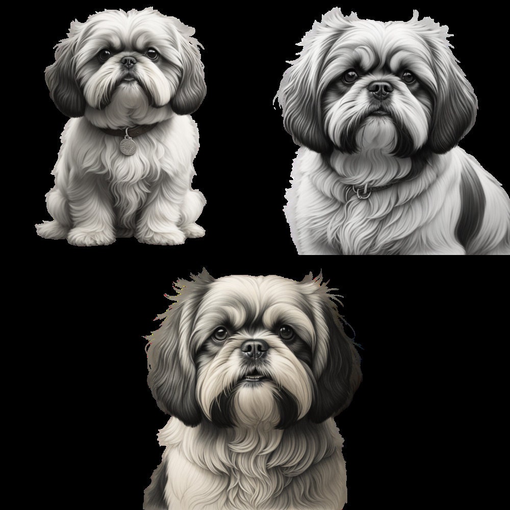 Shih Tzu Bundle Eps, Pdf, Png ,svg Print, Engrave, T-shirts, Handbags ...