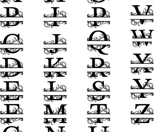 Elegant Monogram Digital File - Personalized Initials for Crafts ...