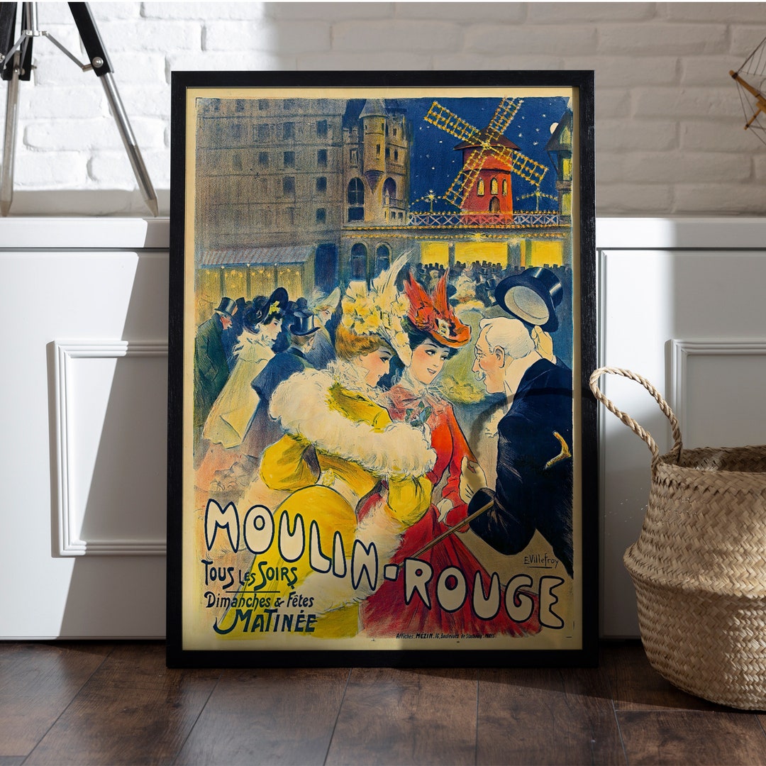 Moulin Rouge Paris Vintage Poster,vintage French Advert, Art Nouveau ...