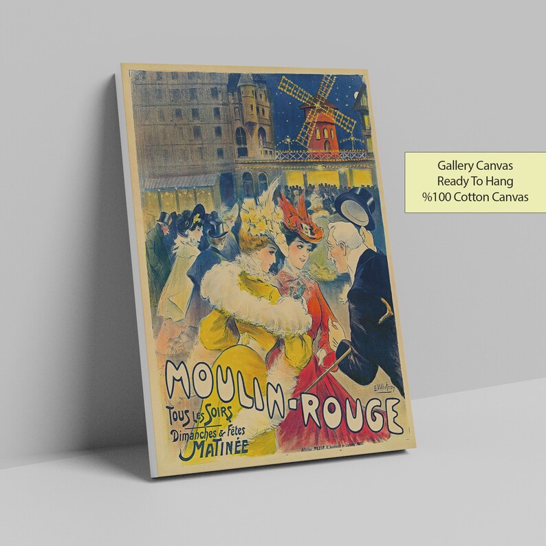 Moulin Rouge Paris Vintage Poster,vintage French Advert, Art Nouveau ...