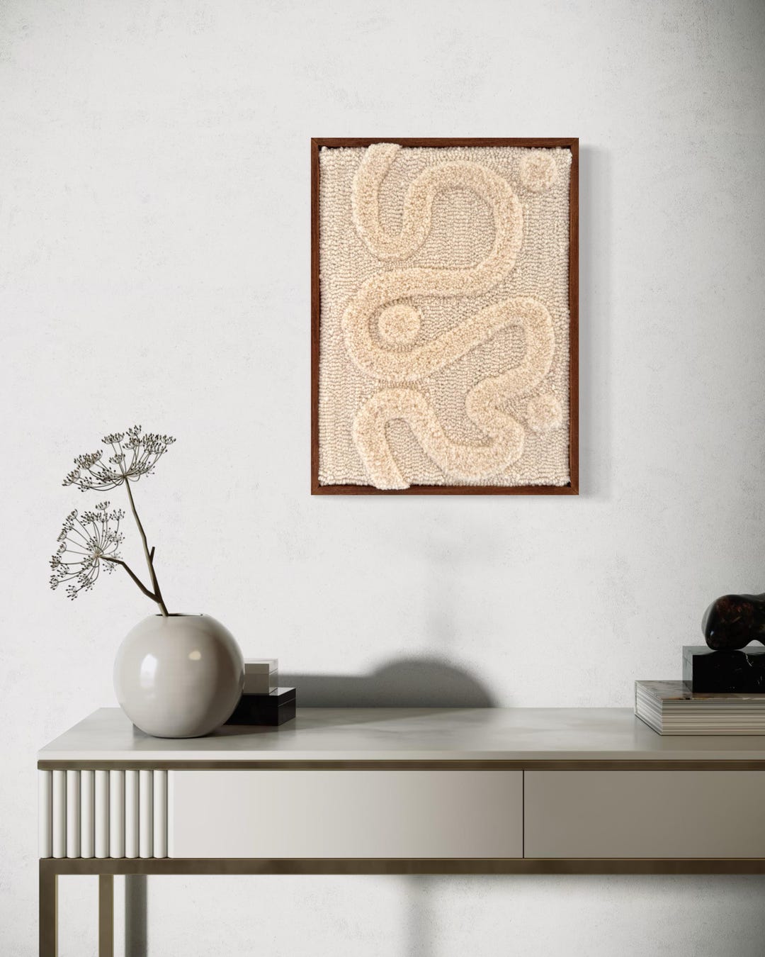 Traditional Wool Wall Art: Neutral Abstract Textile Artwork - Etsy