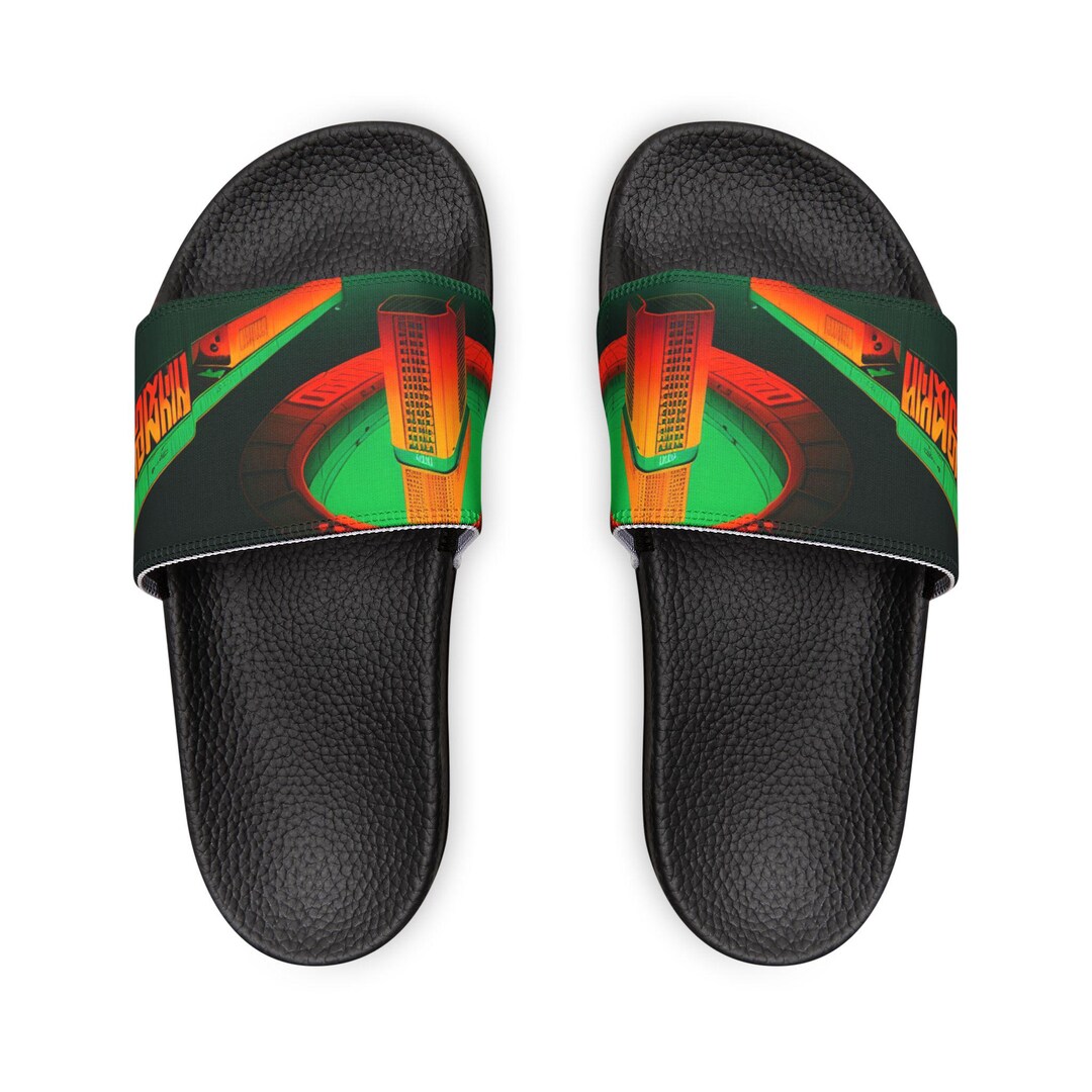 Sci Fi Futuristic Art Slides, Men's Removable-strap, Space Age Beach ...