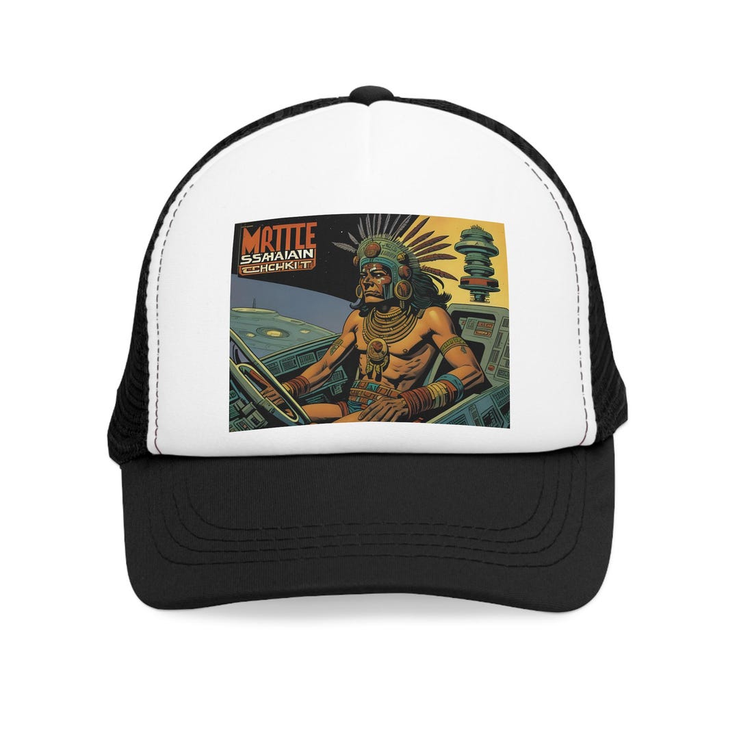 Mayan UFO Mesh Cap, Trucker Hat, Alien Embroidered Baseball Cap, UFO ...