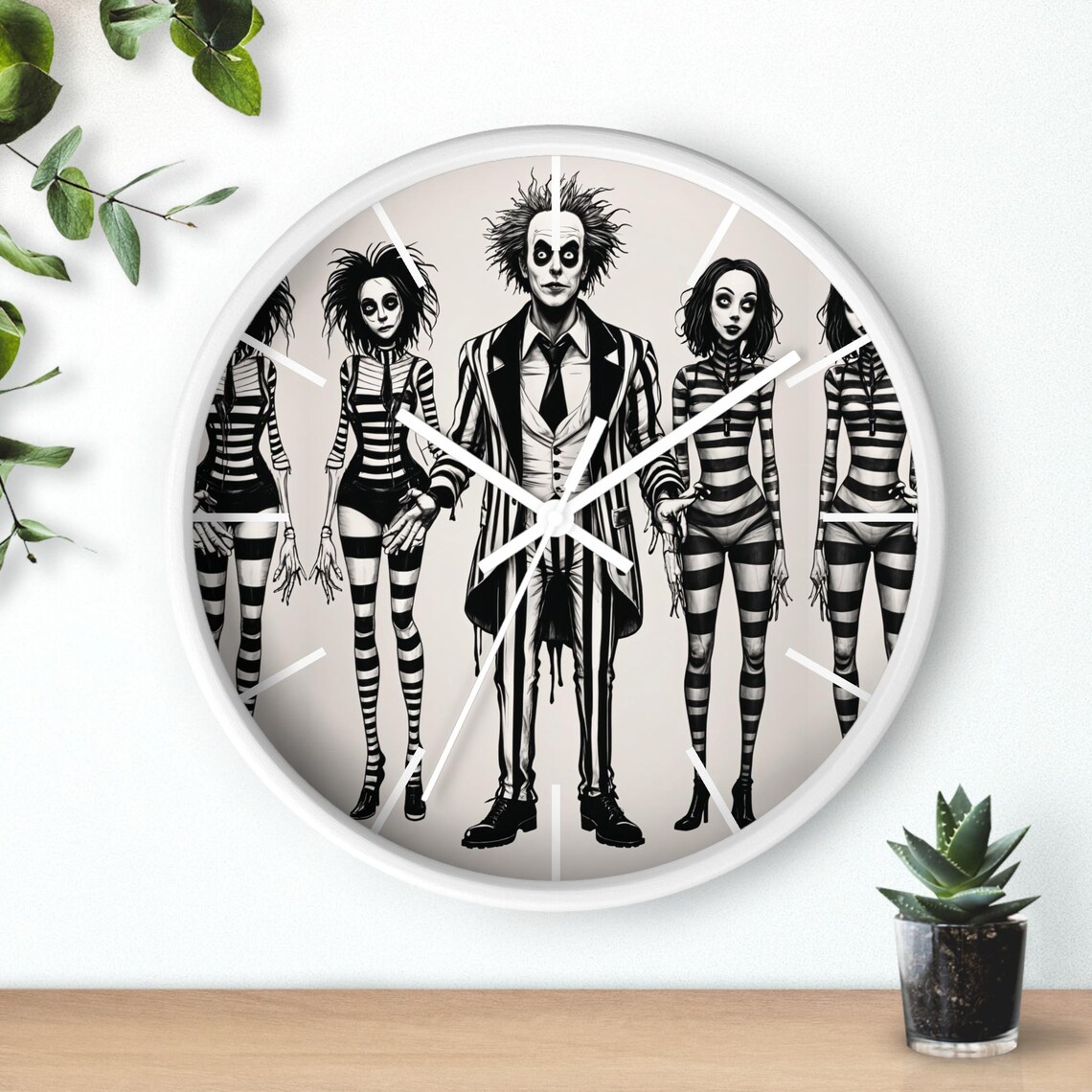Beetlejuice Wall Clock, Spooky Design, Halloween Decor, Gothic Home ...