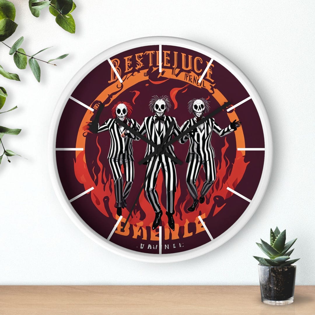 Beetlejuice Wall Clock, Spooky Design, Halloween Decor, Gothic Home ...