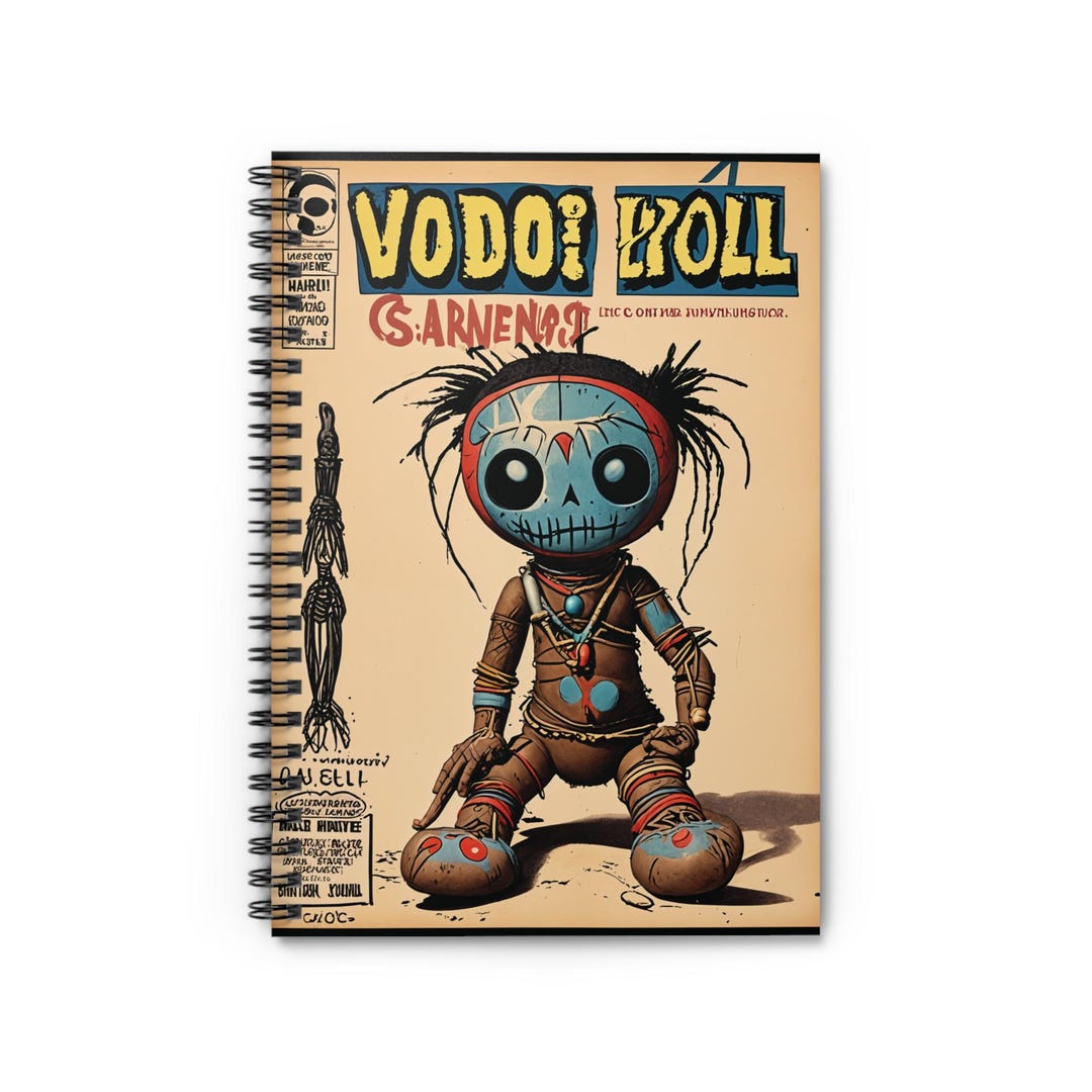 Spooky Voodoo Doll Halloween Spiral Notebook Ruled Line, Journal, Diary ...