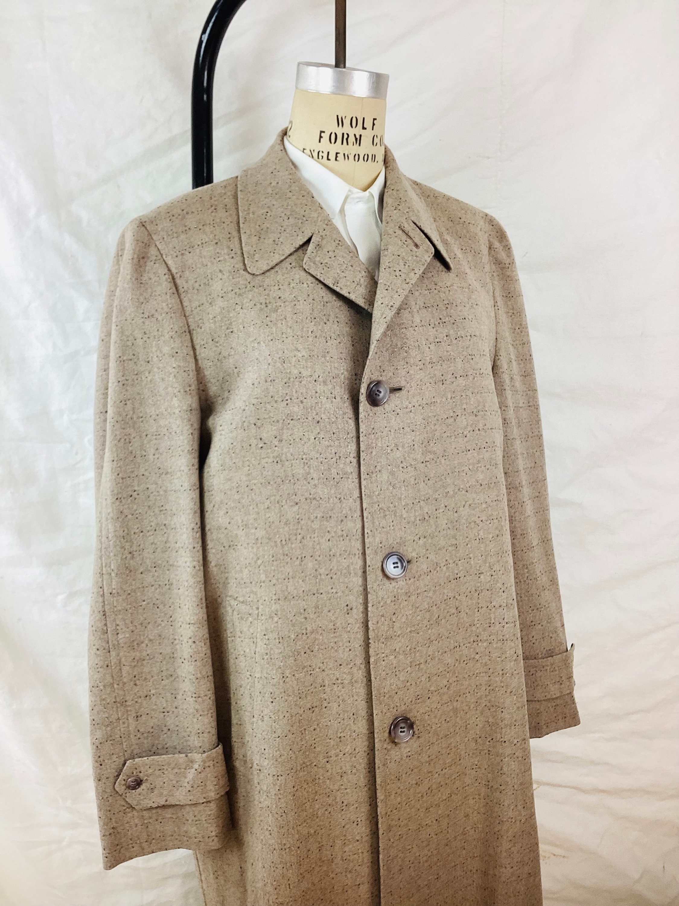 Vintage 1950s SPECKLE FLECKED Wool Overcoat / Trad Style - Etsy