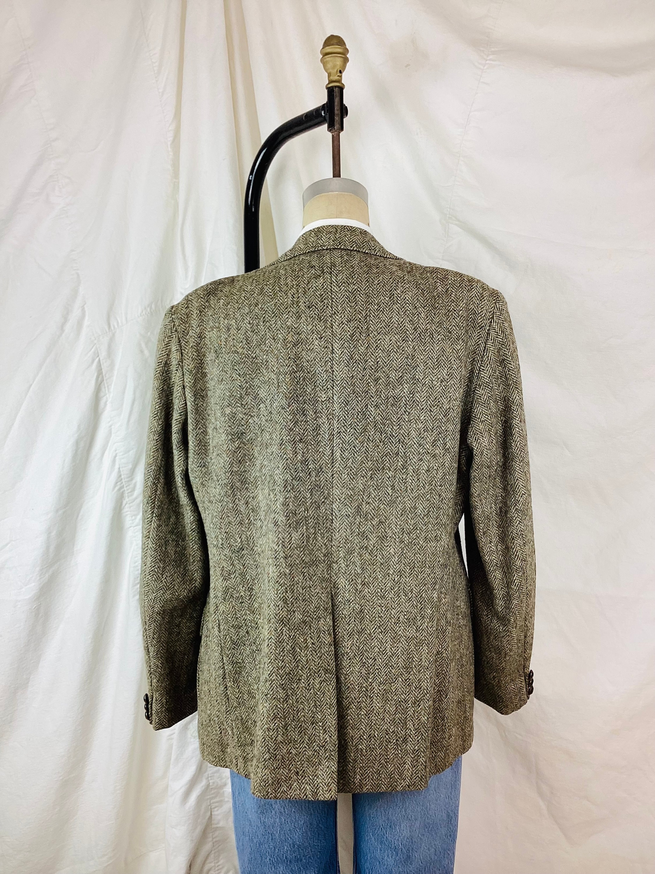 Vintage HERRINGBONE Orvis HARRIS TWEED Sportswear Jacket Blazer ...