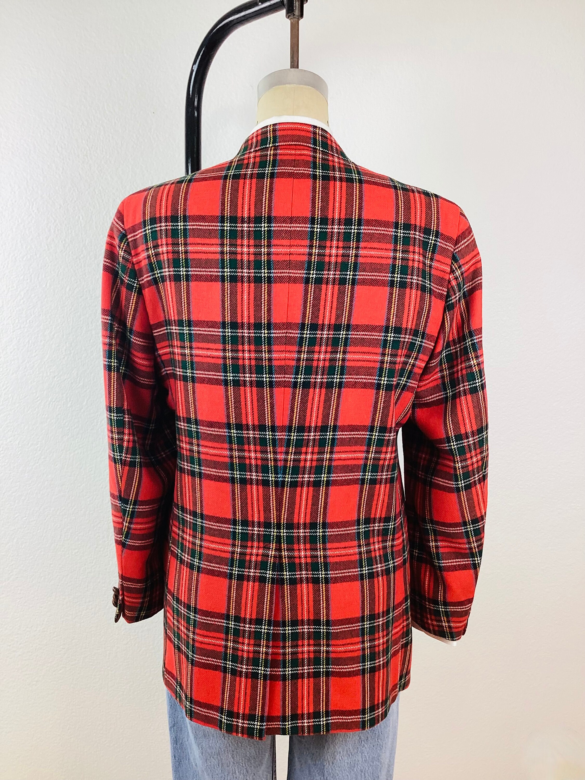 Vintage RED PLAID Wool Mens Atkinson's Blazer Jacket / Sports Coat ...