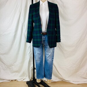 Vintage IZOD BLUE & GREEN Plaid Mens Blazer / Sports Coat / Sports ...