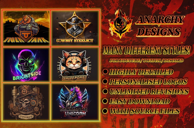 Premium 2D/3D Personalised Logo for Twitch/youtube/discord/website - Etsy