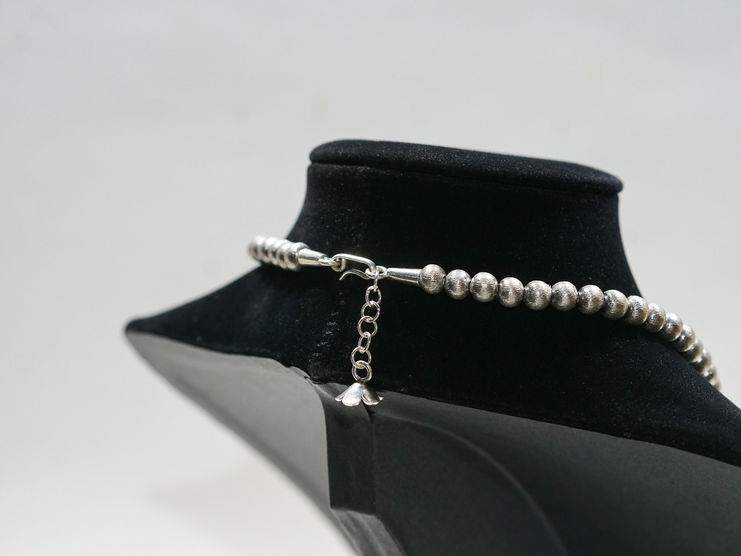 Silver Bead Necklace With Hmong Soul Lock (phiaj) Pendant - Etsy