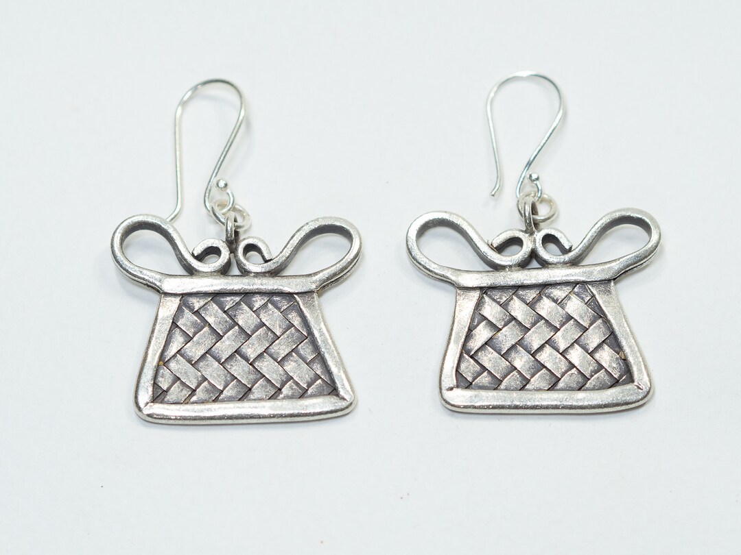 Woven Silver Hmong Soul Lock or Phiaj Earrings - Etsy Australia