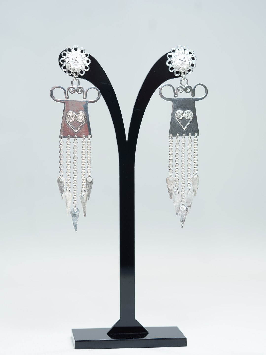 Set of Silver Soul Lock or Hmong Phiaj Earrings and Pendant - Etsy