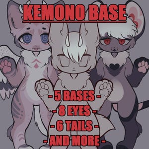 Kemono Reference Base anthro Fursona Character Sheet P2u - Etsy
