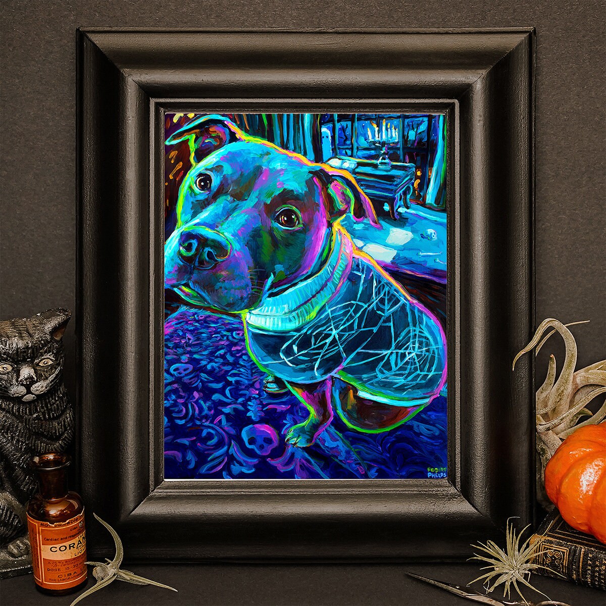 Spooky Wall Art Print, Goth Dorm Poster, Gothic Dog Art Print ...
