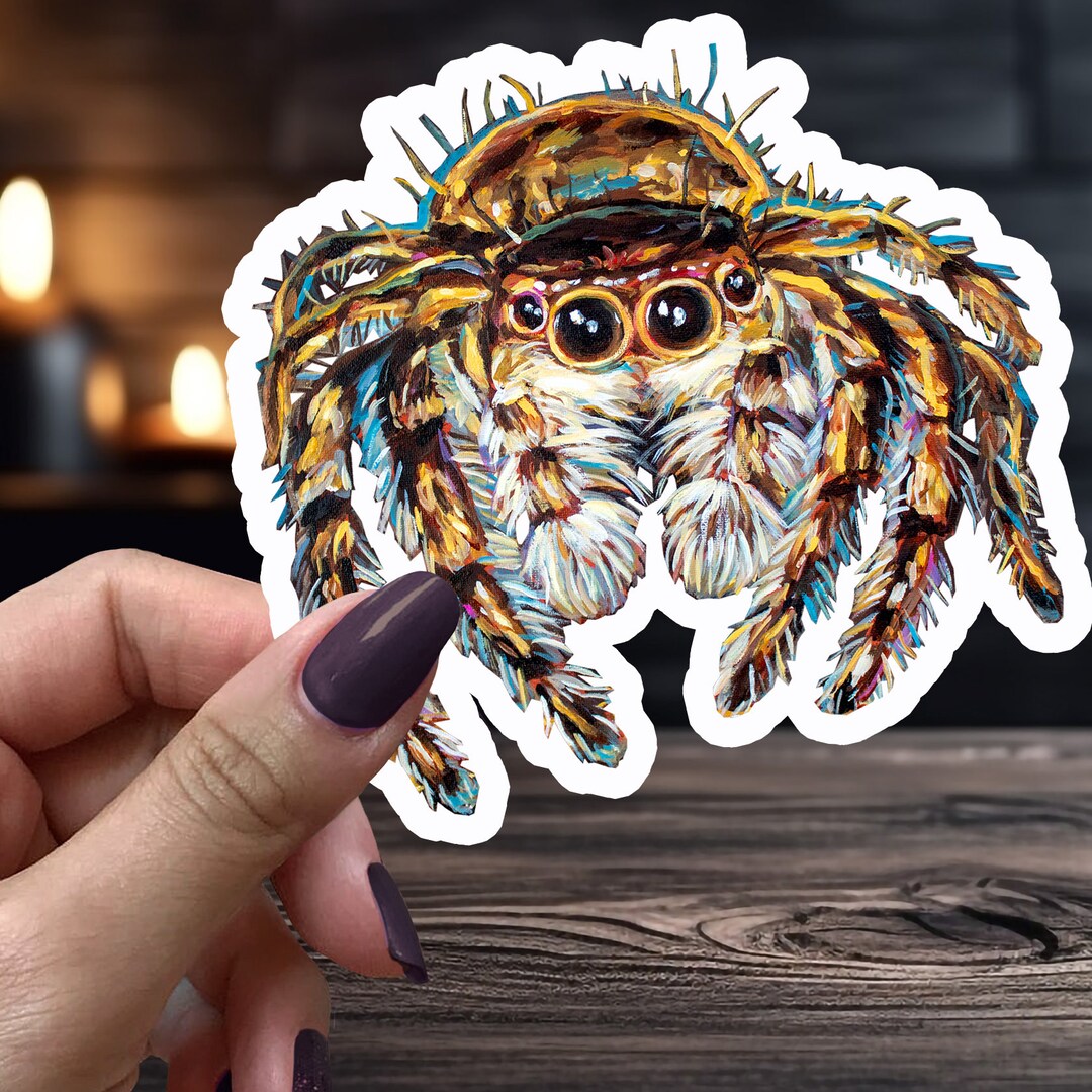 Jumping Spider Sticker, Creepy Cute Design, Fun Halloween Sticker ...