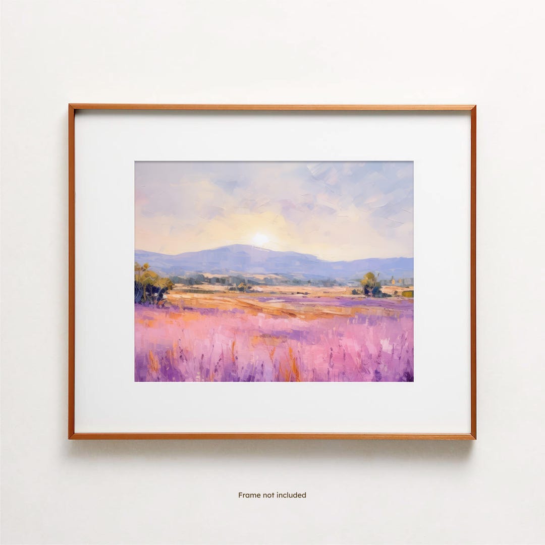 Lavender Fields Art Print Wall Art Landscape Painting Large Print - Etsy