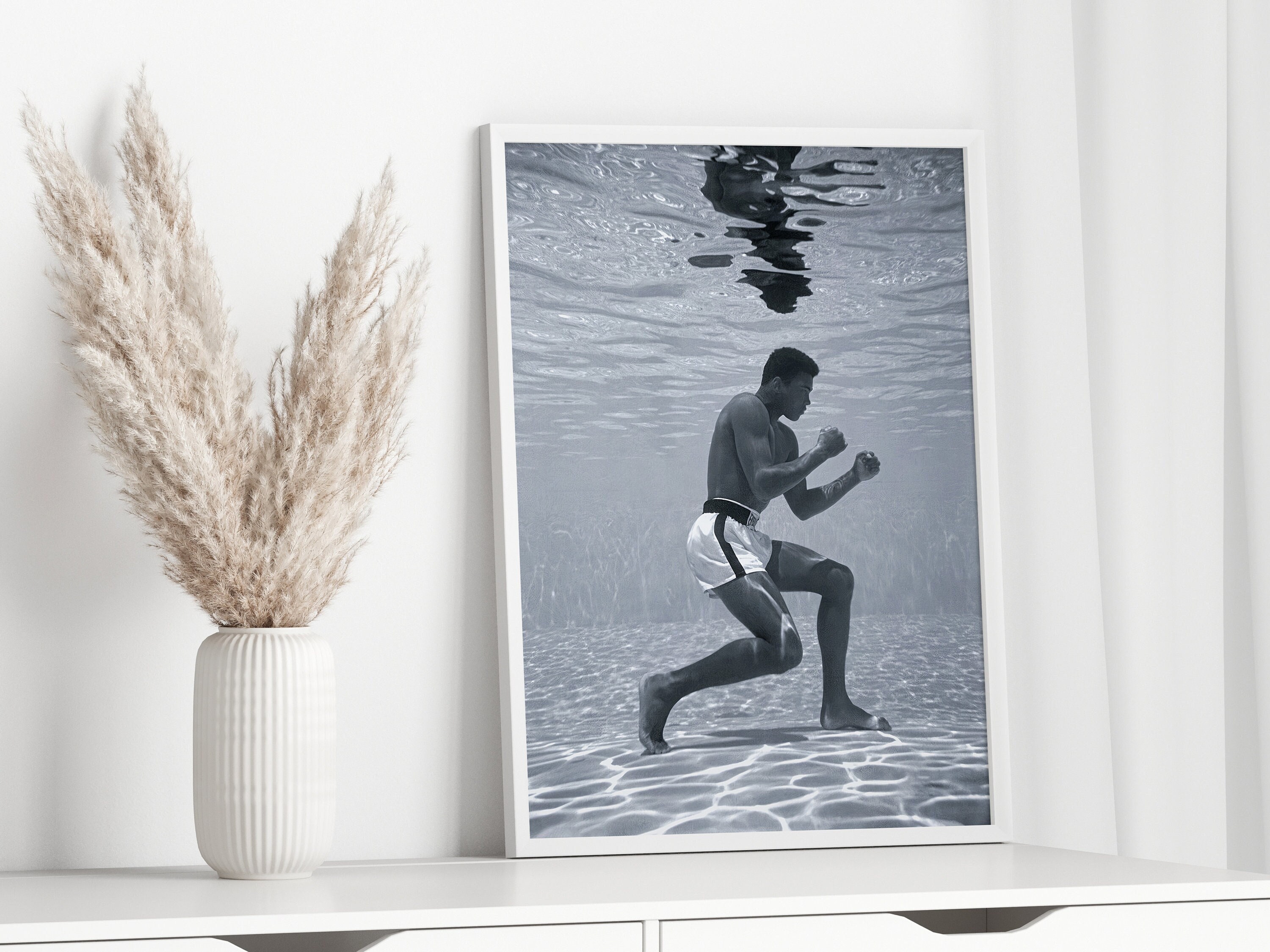 Muhammad Ali Swimming Pool Training Poster, Motivational Print, Vintage ...