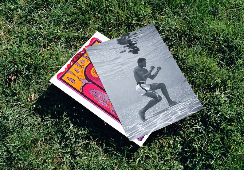 Muhammad Ali Swimming Pool Training Poster, Motivational Print, Vintage ...